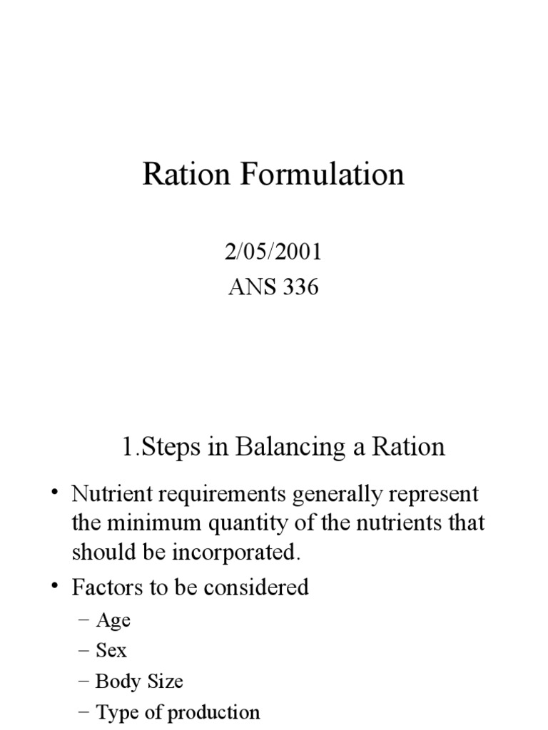 Steps to balance cattle ration | PDF | Nutrients | Vitamin