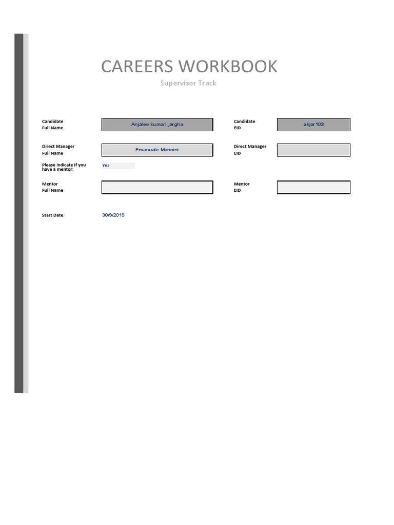Careers Workbook - Supervisor Track (1) .XLSM | PDF | Competence (Human ...