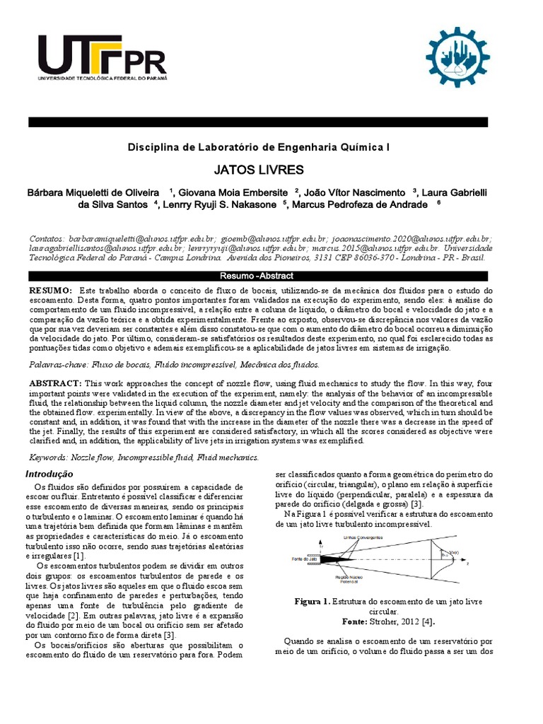 Experimento 1 - Jatos Livres | PDF | Motor a jato | Cinemática