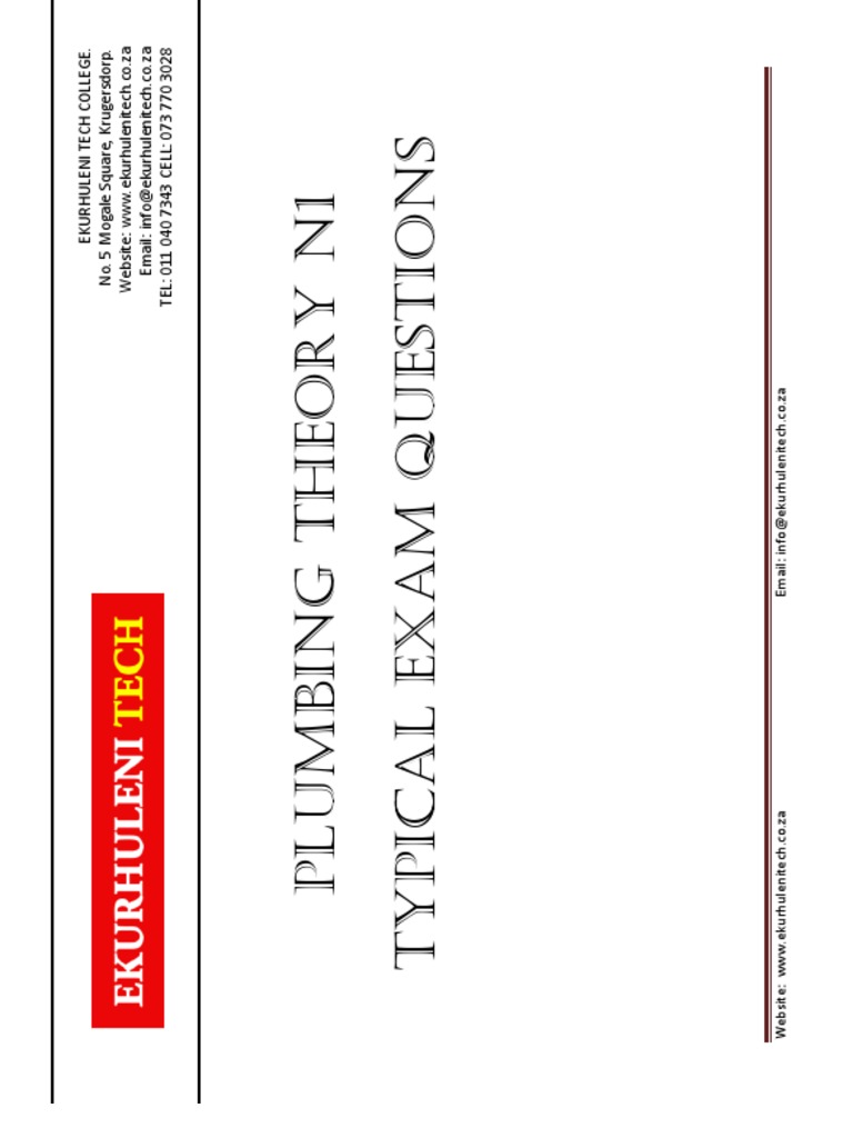 Plmbing Theory N1 Typicals | Download Free PDF | Plumbing | Soldering