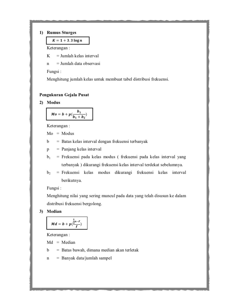 Rumus-Rumus Statistika | PDF | Metode & Bahan Ajar | Sains & Matematika