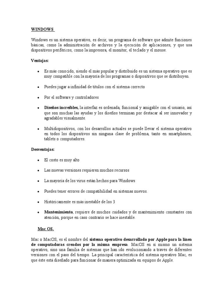 Sistemas Operativos | PDF | Sistema operativo | Mac OS