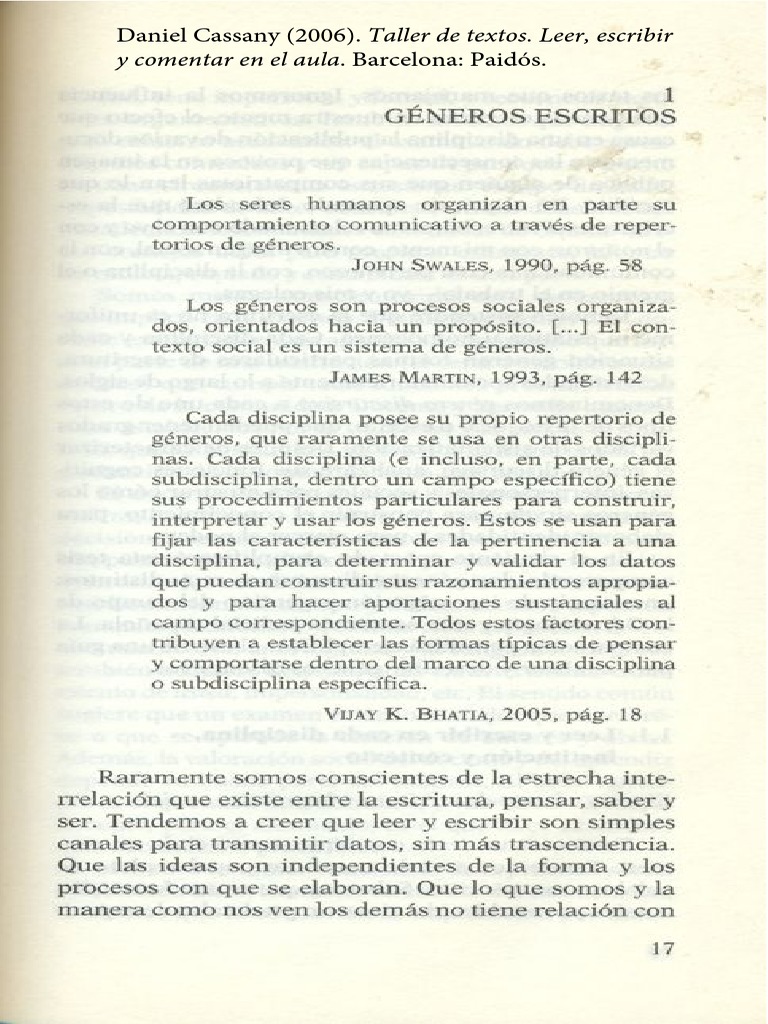CASSANY Daniel - Taller de Textos | PDF