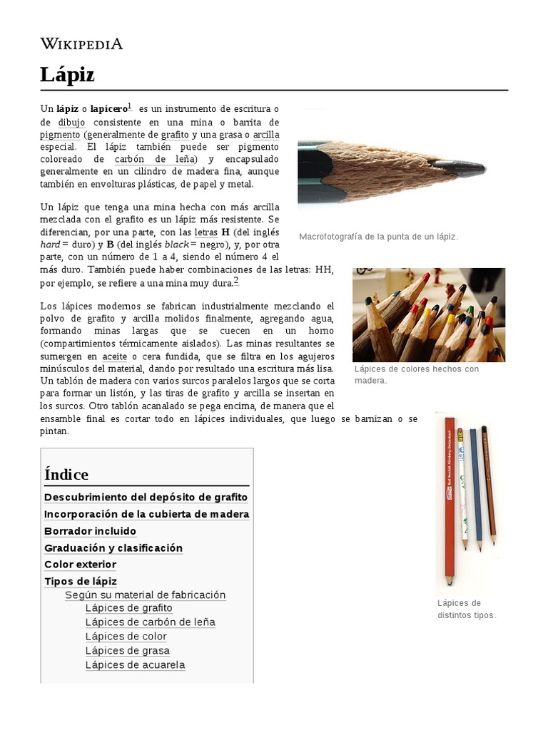 Lápiz | PDF | Lápiz | Materiales