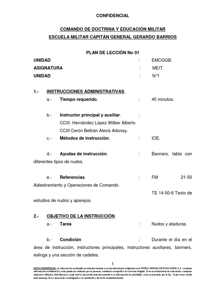 Plan de Leccion HL | PDF | Nudo | Cuerda