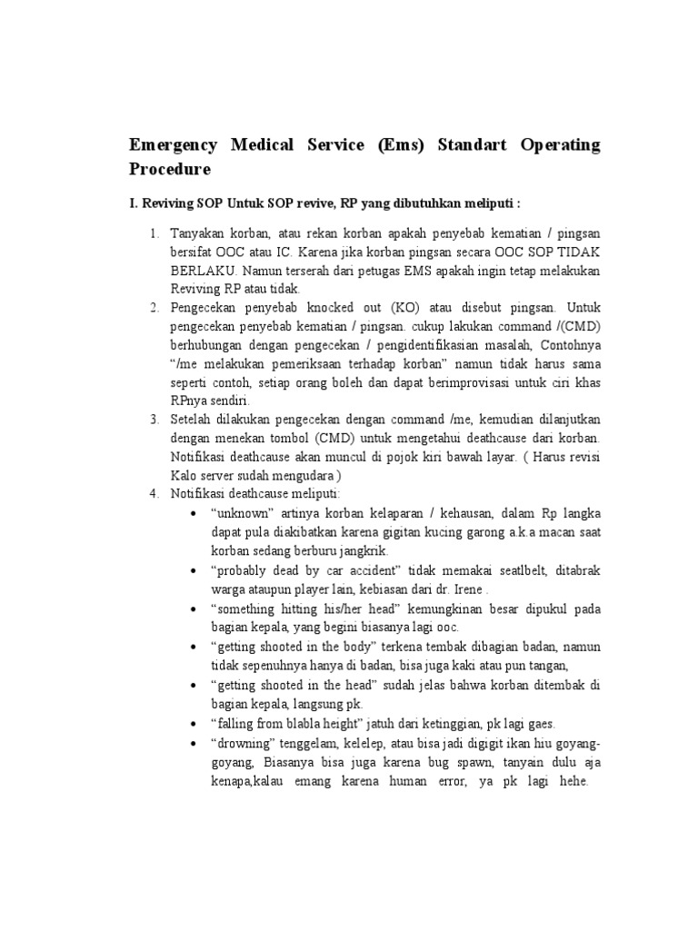 Sop Ems Arivena | PDF