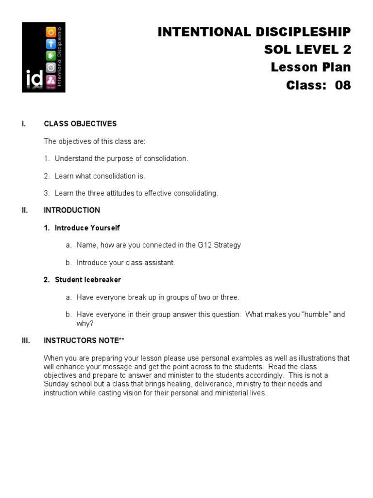 SOL Level 2 Class 08 | PDF | Disciple (Christianity) | Jesus