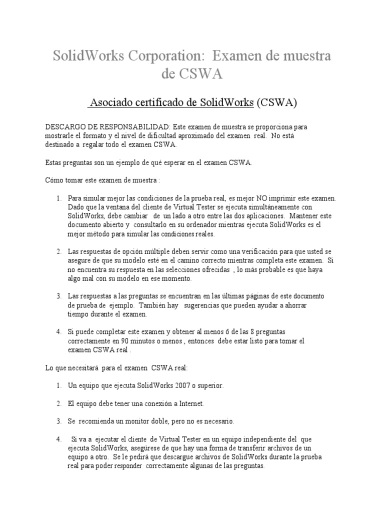 SolidWorks Corporation 2021 | PDF | Prueba (evaluación)