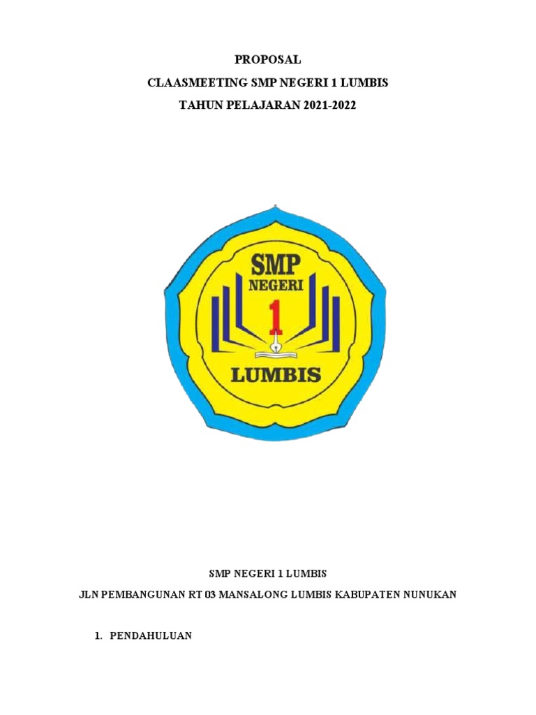 Proposal Class Meeting SMP Lumbis | PDF