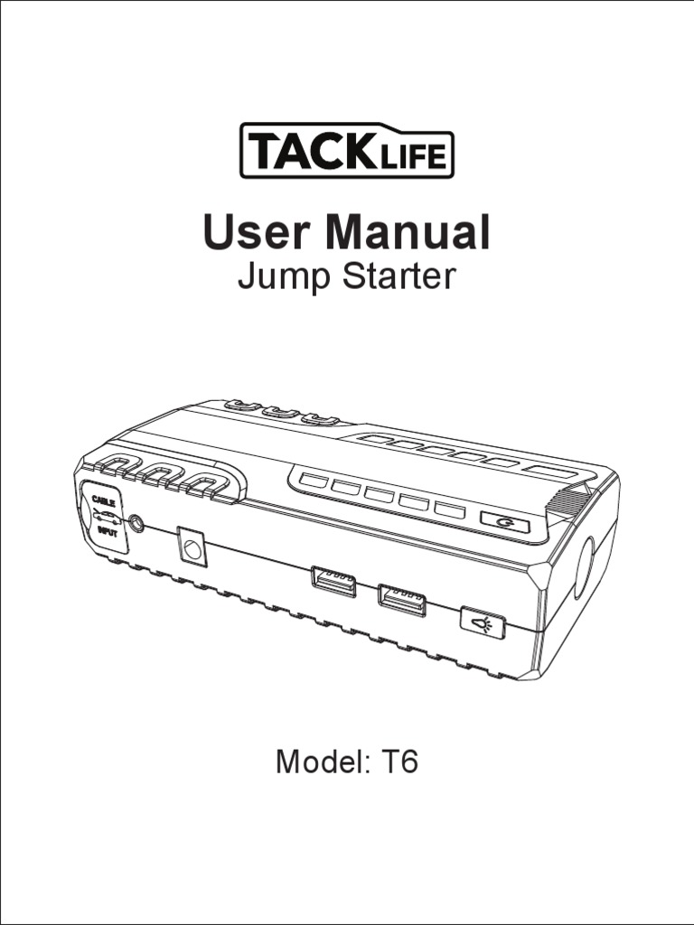 Tacklife T6 Jump Starter | PDF | Battery Charger | Electronics