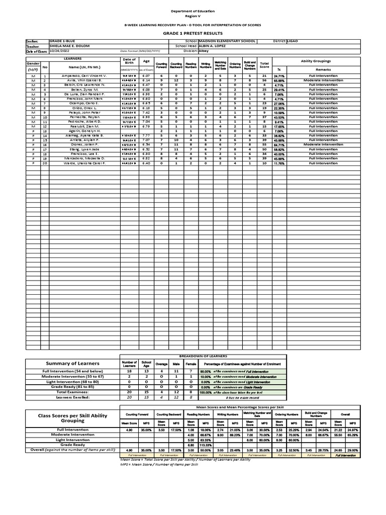 Math8wkLRP - Grade1-1 | PDF | Learning | Schools