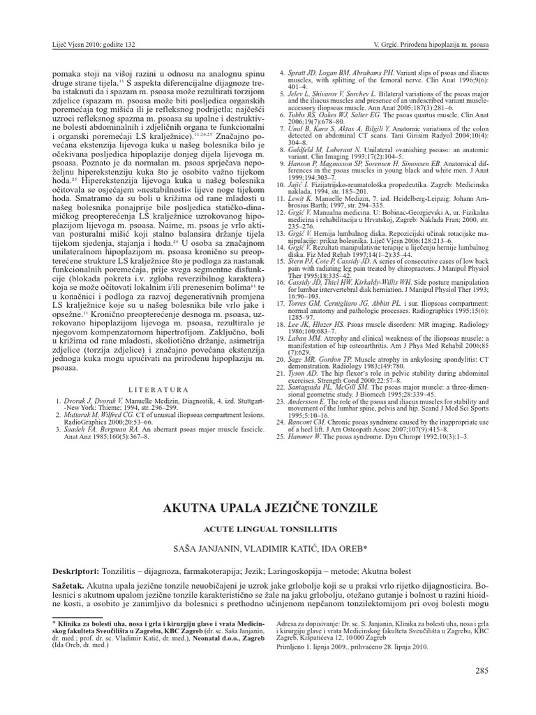 Akutna Upala Jezične Tonzile | PDF