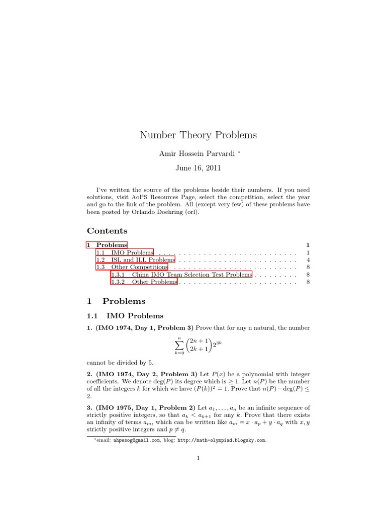 100 Number Theory Problems With Solution | PDF | Teaching Methods & Materials