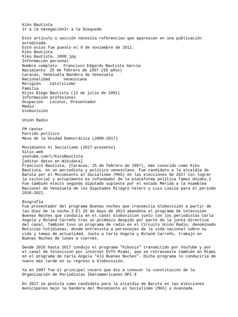 Kiko B | PDF | Venezuela