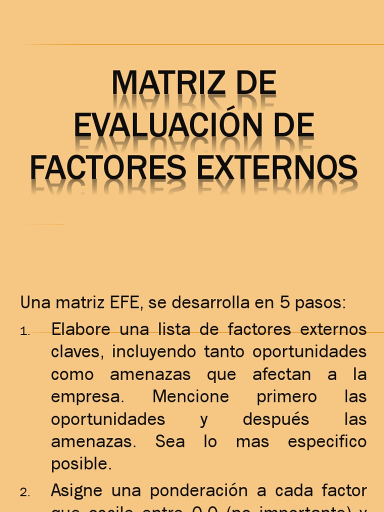 Matriz de Evaluación de Factores Externos | PDF