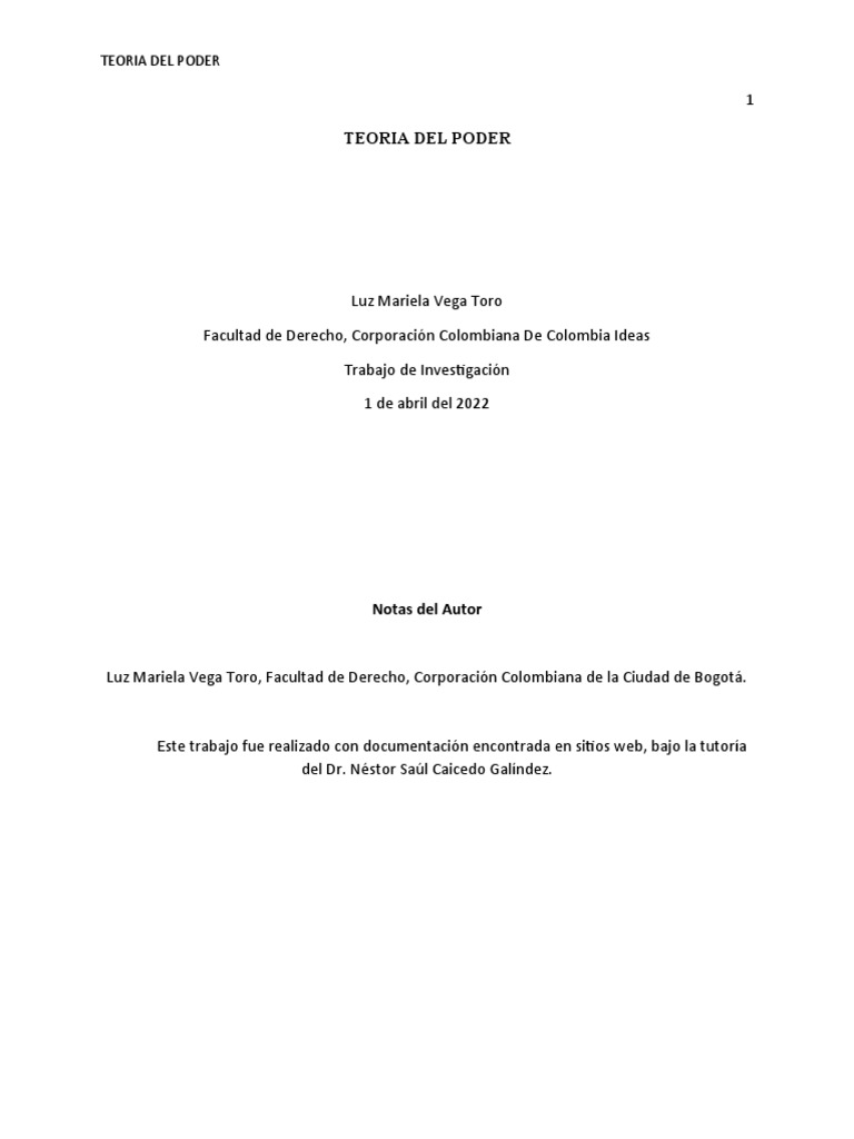 Teoria Del Poder | PDF | Max Weber | Estado (política)