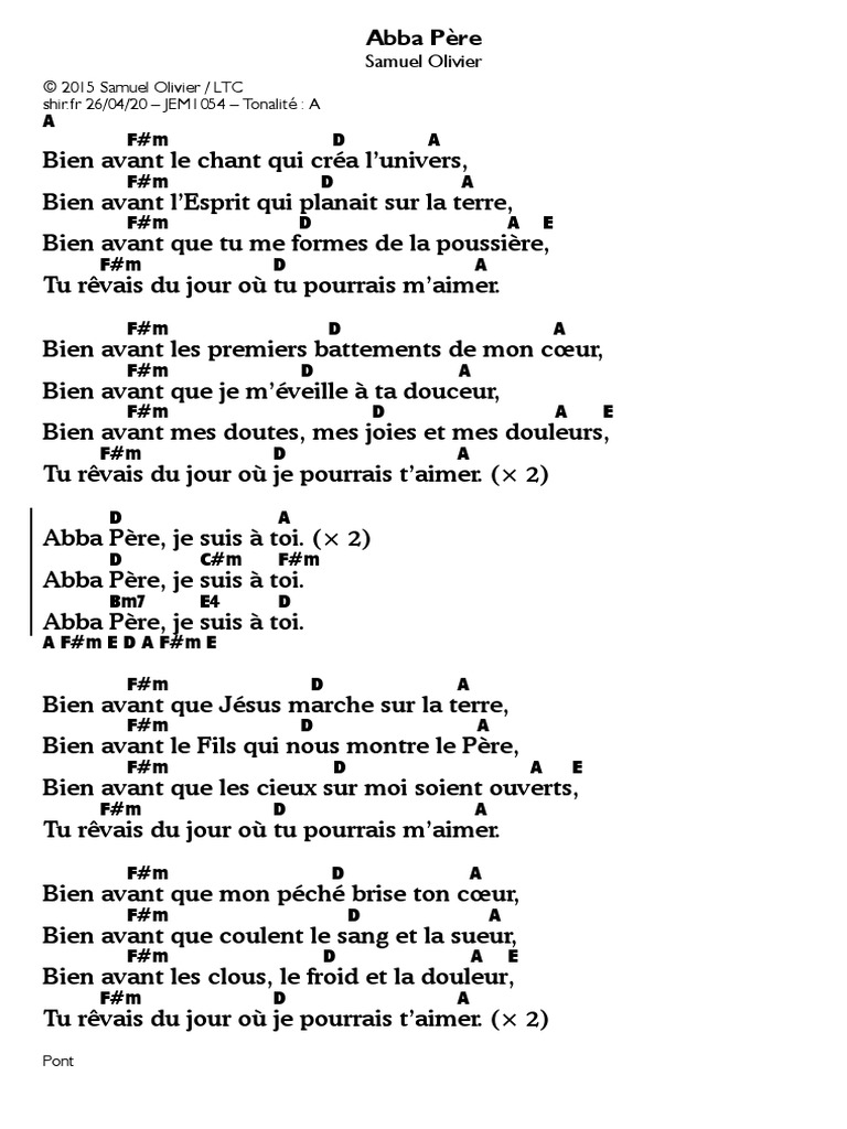 Abba Père - Samuel Olivier | PDF