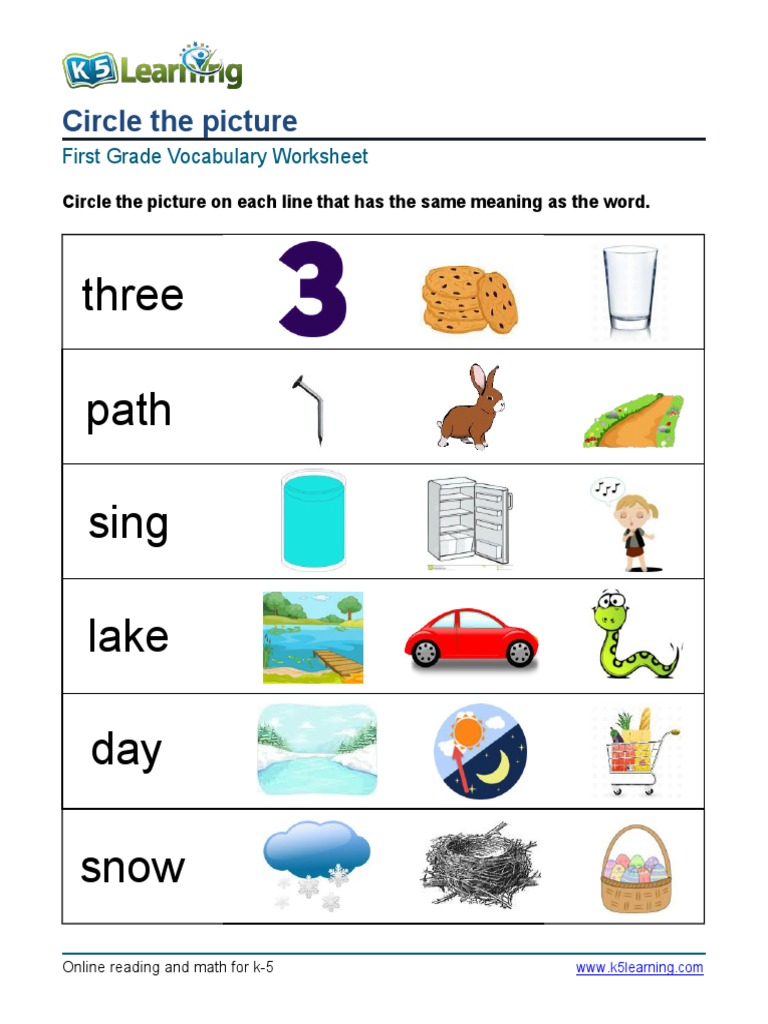 Grade 1 Match Words Pictures 4 | PDF | Foreign Language Studies | Poetry