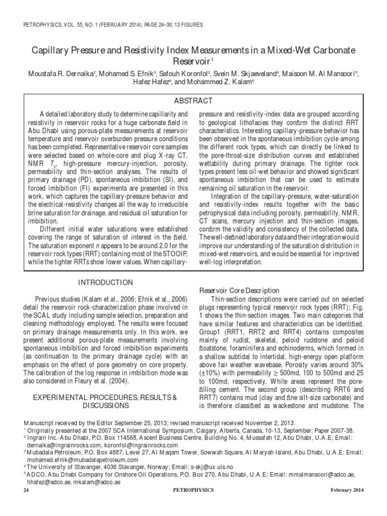 Petrophysics PcRI Journal (2014) | PDF | Petroleum Reservoir | Porosity