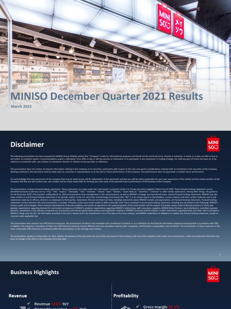 MNSO Second Quarter 2022 Results - VF | PDF | Revenue | U.S. Securities ...