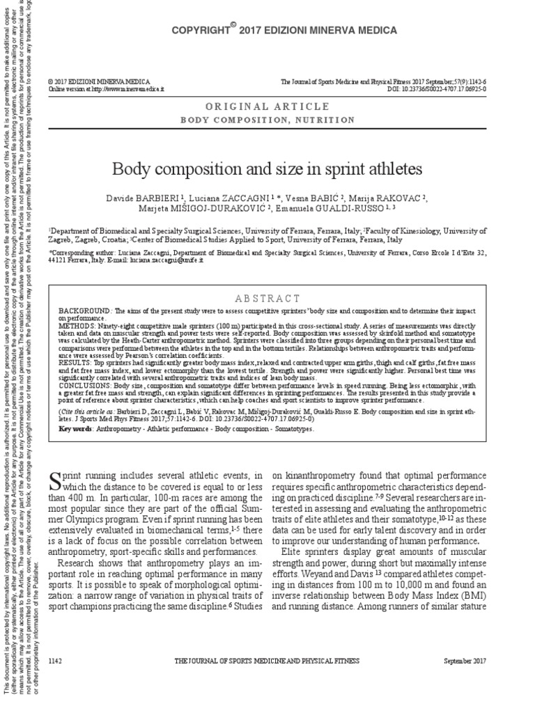 G4-2017-Barbieri-Body Composition and Size in Sprint Athletes | PDF ...