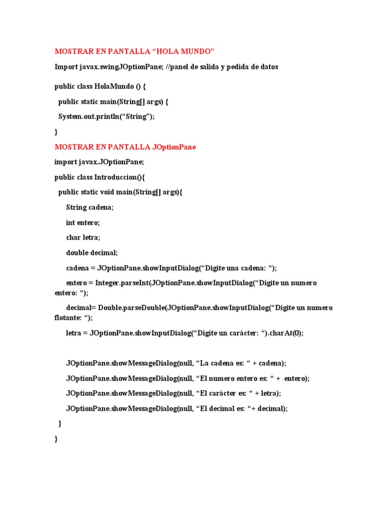 Codigos Java POO | PDF | Poco | Java (lenguaje de programación)