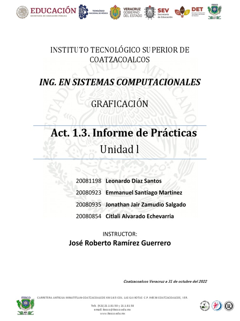 Act.1.3. Informe de Prácticas | PDF | Programación de computadoras | Informática
