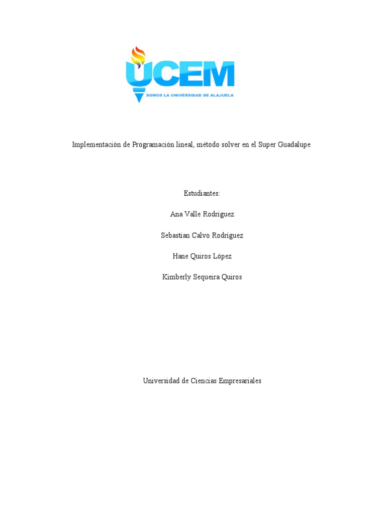 Proyecto Programación Lineal v2 | PDF