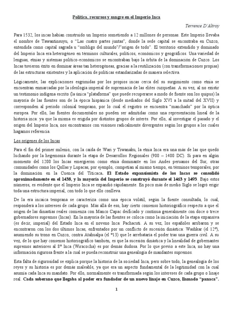 Unidad 2.3.1 - Origen y Desarrollo Del Estado Inca | PDF | Imperio Inca Unidad 2.3.1 - Origen y Desarrollo Del Estado Inca | PDF | Imperio Inca
