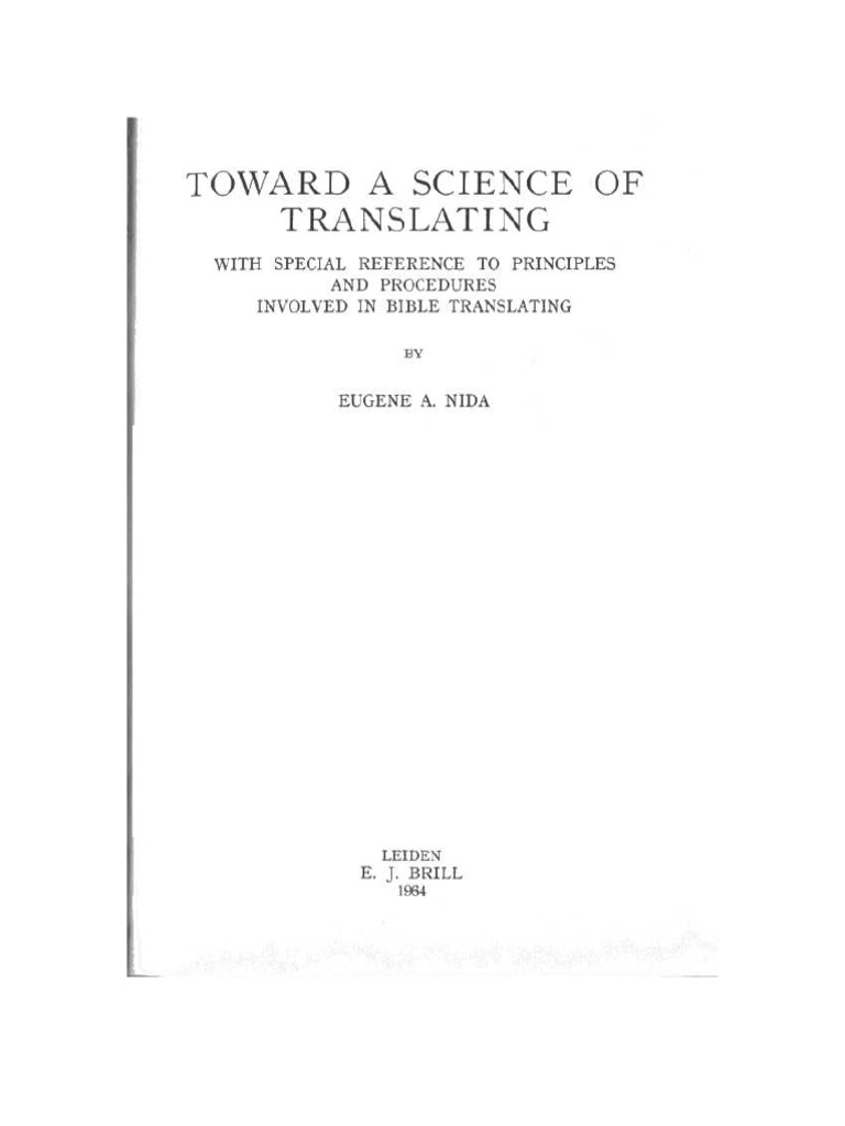 Toward A Science of Translating by EA Ni | PDF