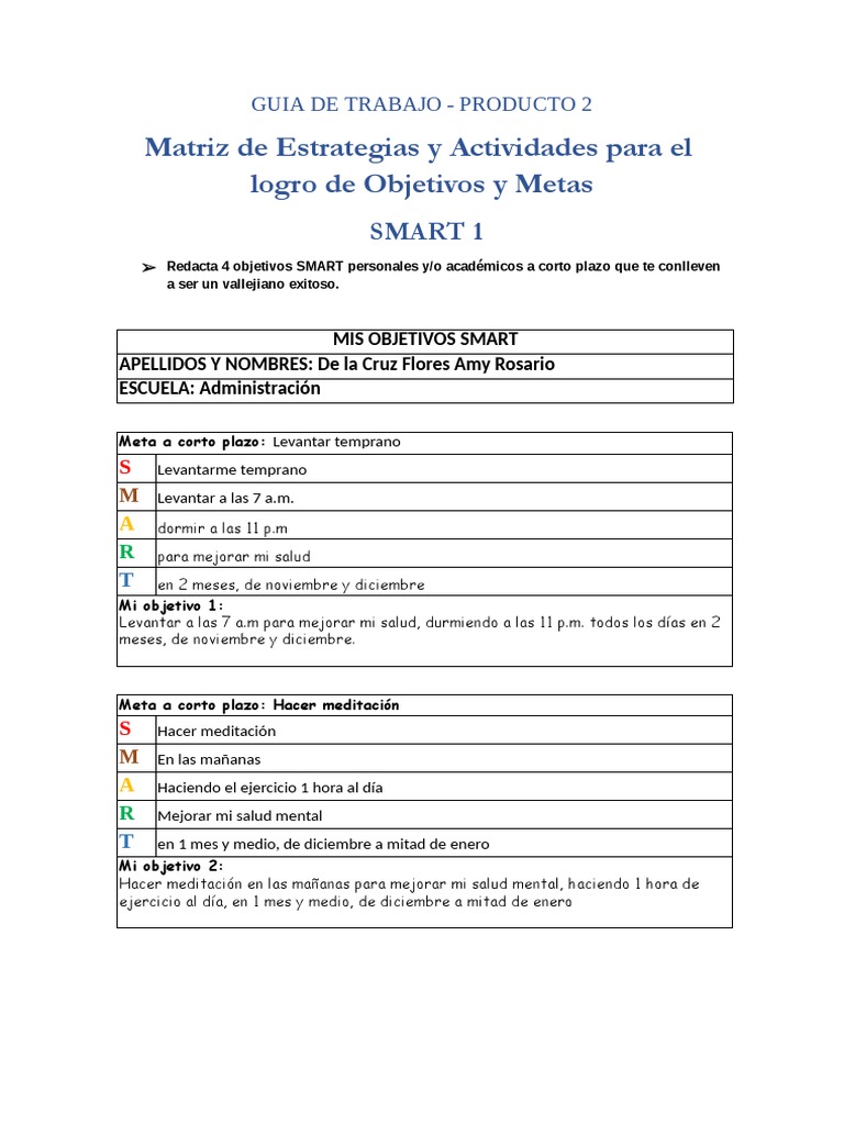 Objetivos SMART para el Éxito Personal | PDF