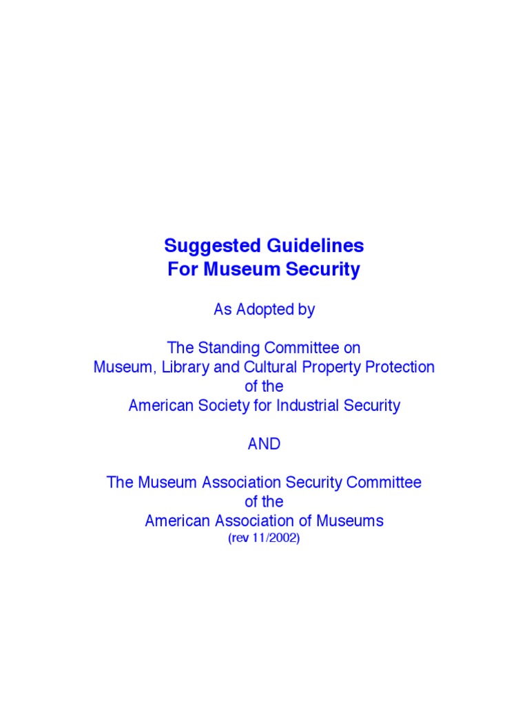 03 Suggested Guidelines For Museum Security | Download Free PDF ...