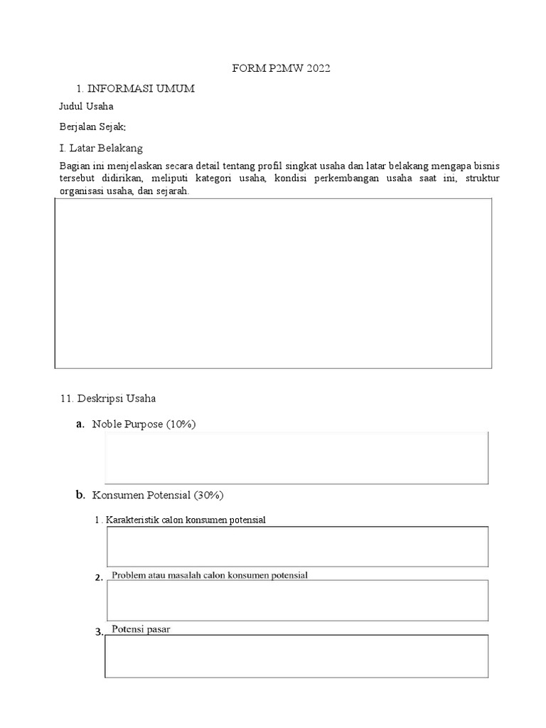 Template Proposal P2MW | PDF | Business | Strategic Management