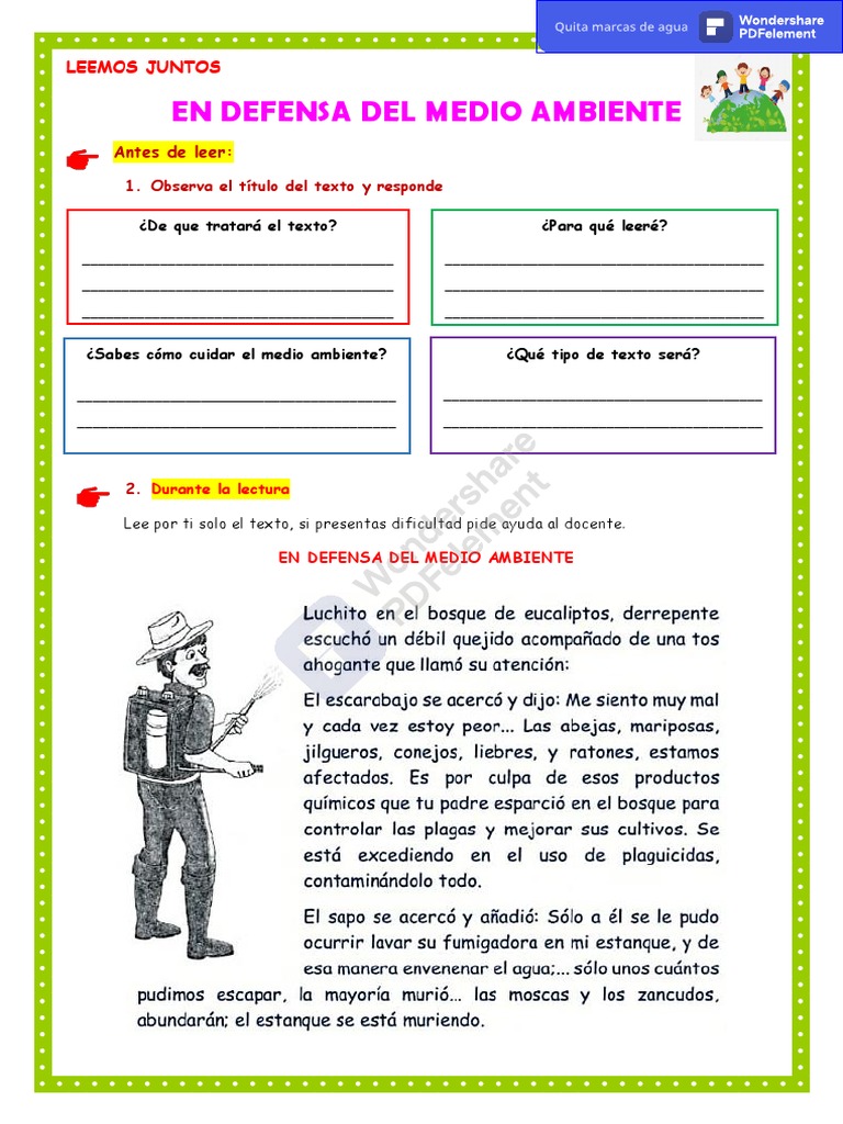 FICHA DE LECTURA MEDIO AMBIENTE-Copiar | PDF