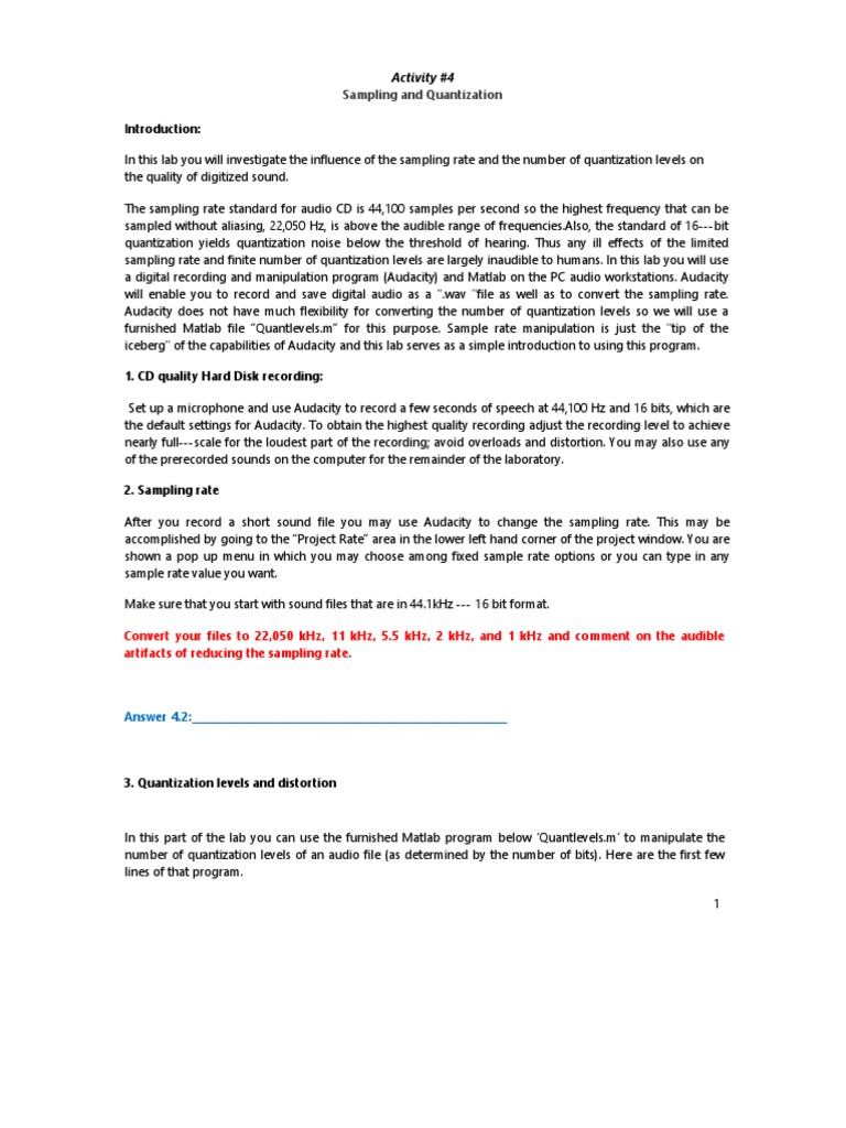 Activity#4-Sampling and Quantization of Signals | Download Free PDF | Sampling (Signal ...