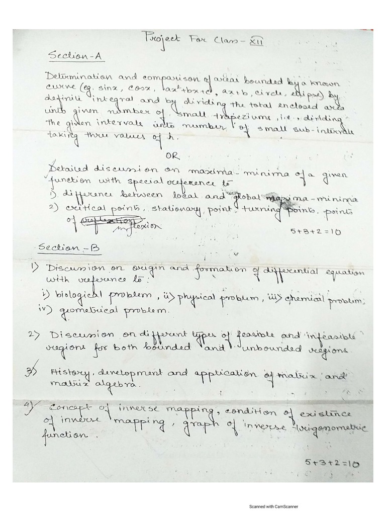 Class 12 Maths Project (2022) | PDF