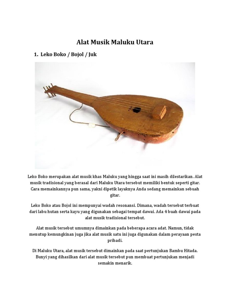 Alat Musik Maluku Utara | PDF