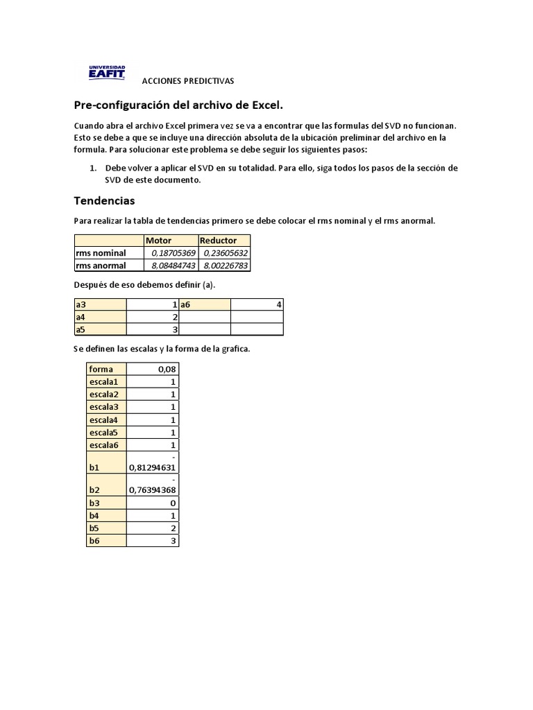Instructivo Excel v1-160522 | PDF | Matriz (Matemáticas) | Valores propios y vectores propios