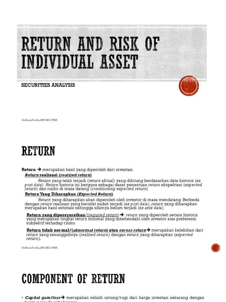 Risk and Return Measurement | PDF | Pengelolaan Keuangan & Uang | Teknologi & Rekayasa