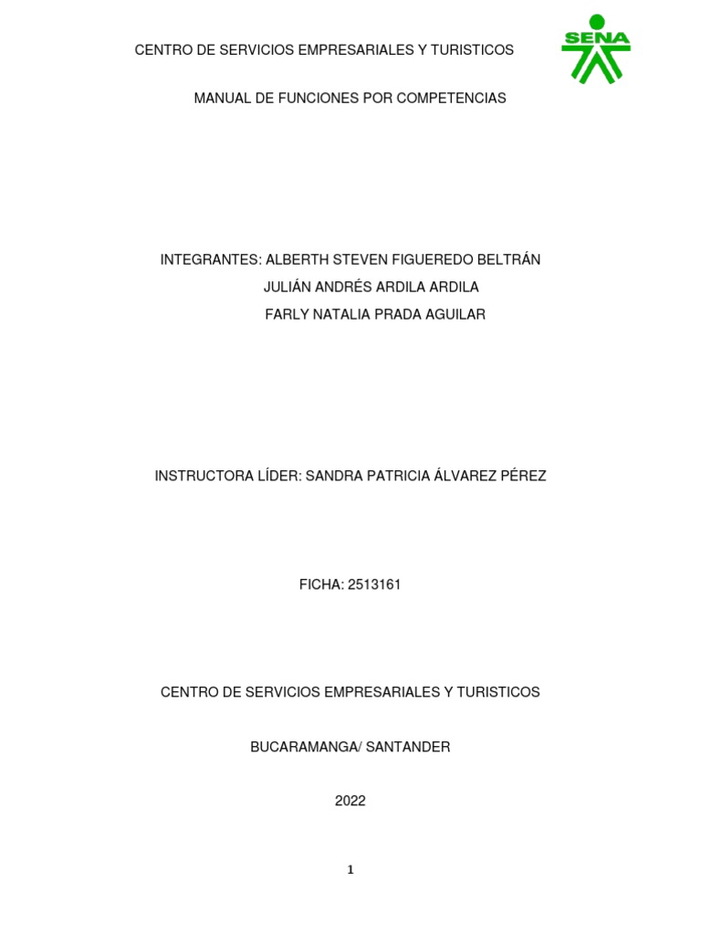 Manual de Funciones Por Competencias Grupo Gaes 1 | Descargar gratis PDF | Gestión de recursos ...