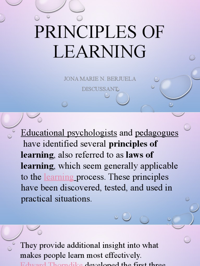 Principles of Learning | PDF | Neuroscience | Mental Processes