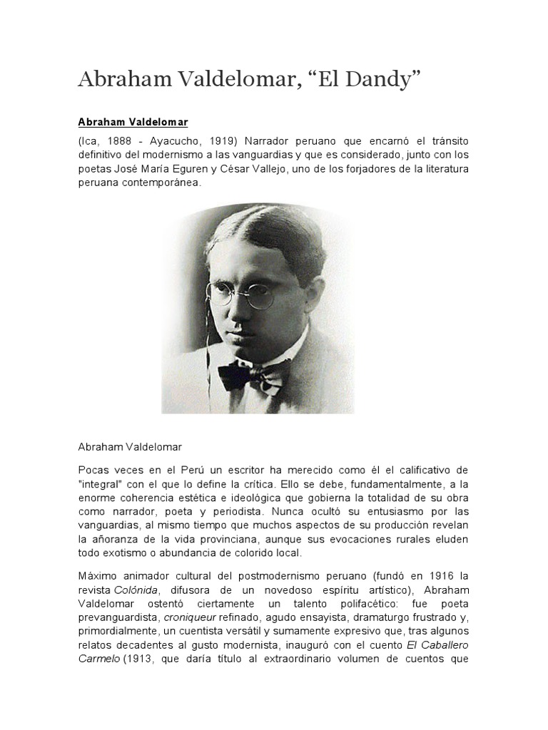 Abraham Valdelomar, "El Dandy" | PDF