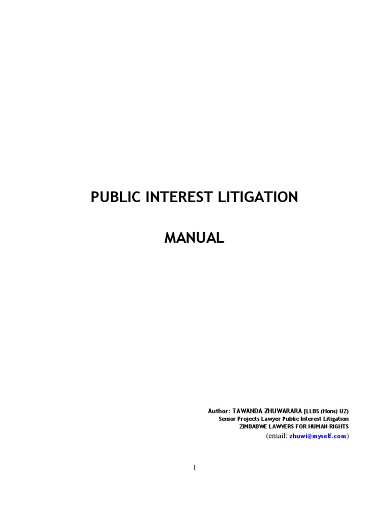 Public Interest Litigation Manual | PDF | Class Action | Lawsuit
