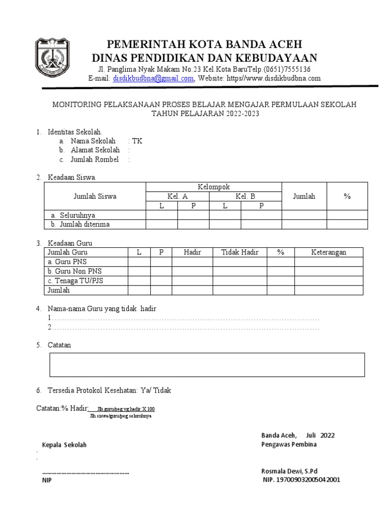 Instrumen Monev Awal TP 2023 | PDF | Karier & Perkembangan