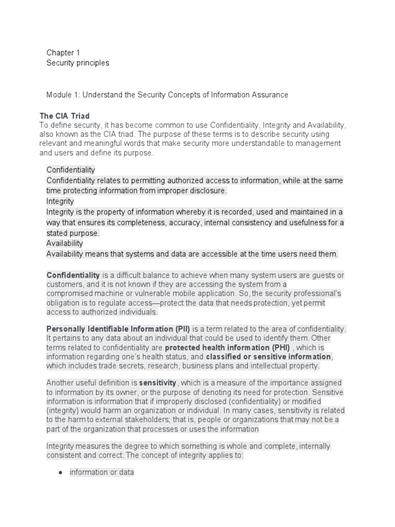 CIA Triad Security Principles Explained | PDF | Information Security ...
