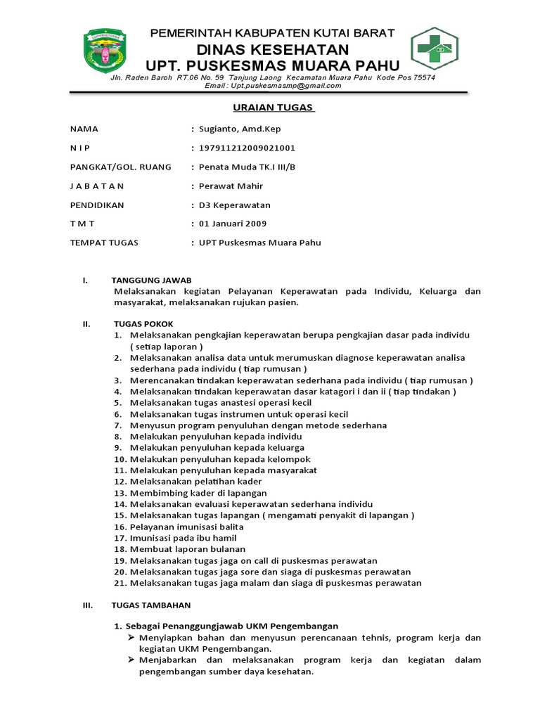 URAIAN TUGAS PKM AKREDITASI 2019 New2 | PDF