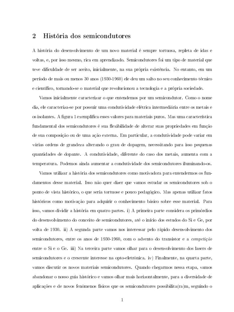 FI JAB 1s2012 P1 Ch2 Historia | PDF | Resistividade elétrica e condutividade | Semicondutores