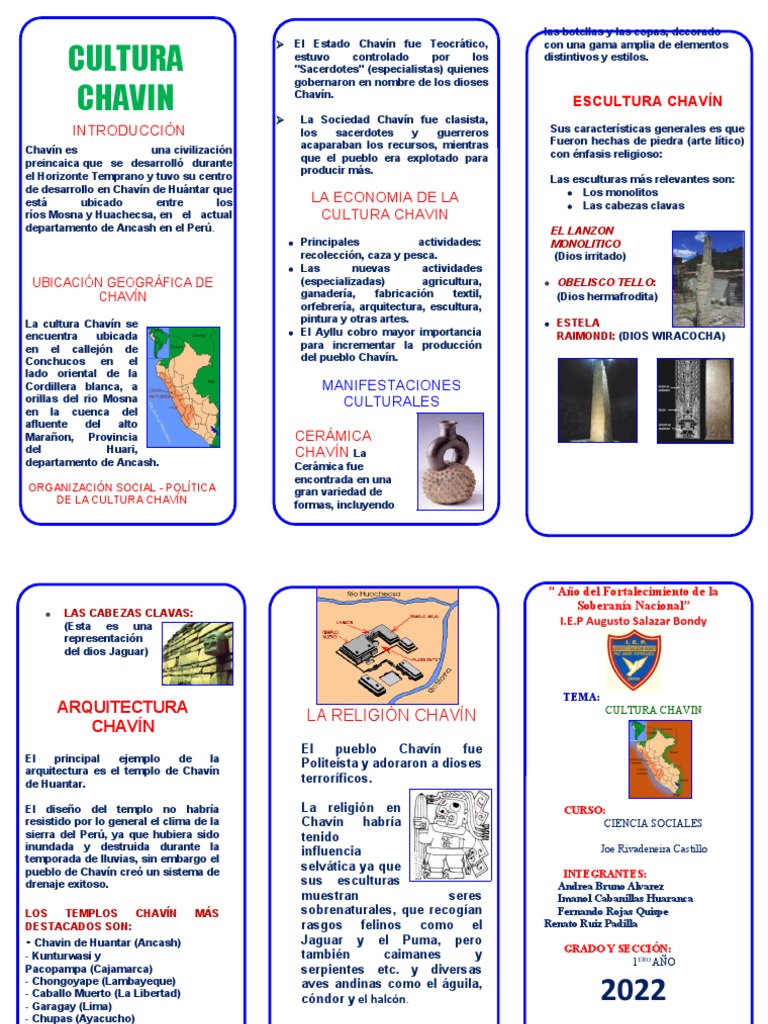 Triptico-Cultura-Chavin 2 | PDF | Andes | Antropología cultural Triptico-Cultura-Chavin 2 | PDF | Andes | Antropología cultural