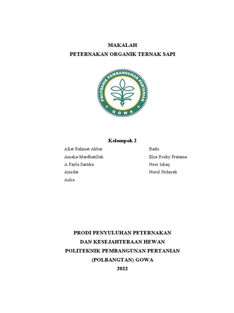 Makalah 1 Ternak Sapi - KLP 2 | PDF