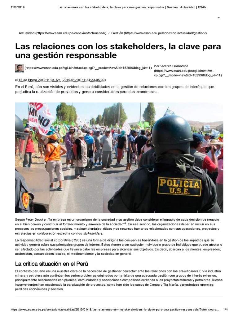 Las Relaciones Con Los Stakeholders, La Clave para Una Gestión ...